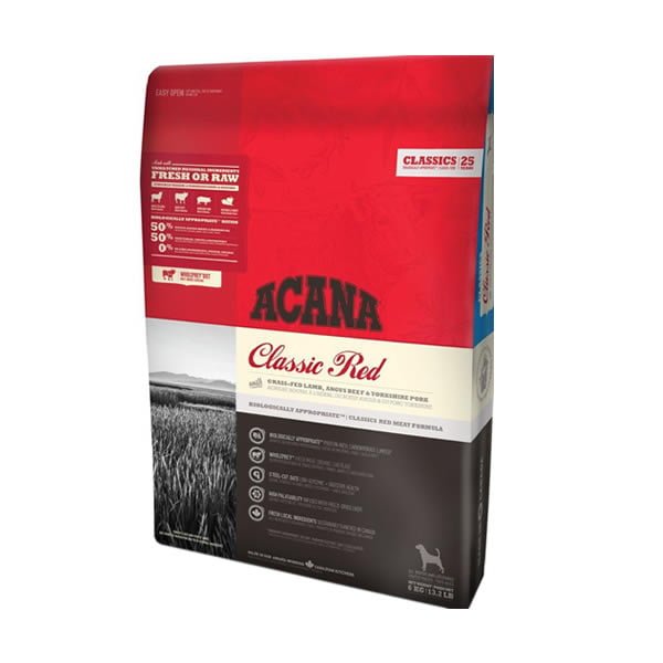ACANA Classic Red » Rig på Proteiner fra: Lamme-, Okse- og Svinekød.